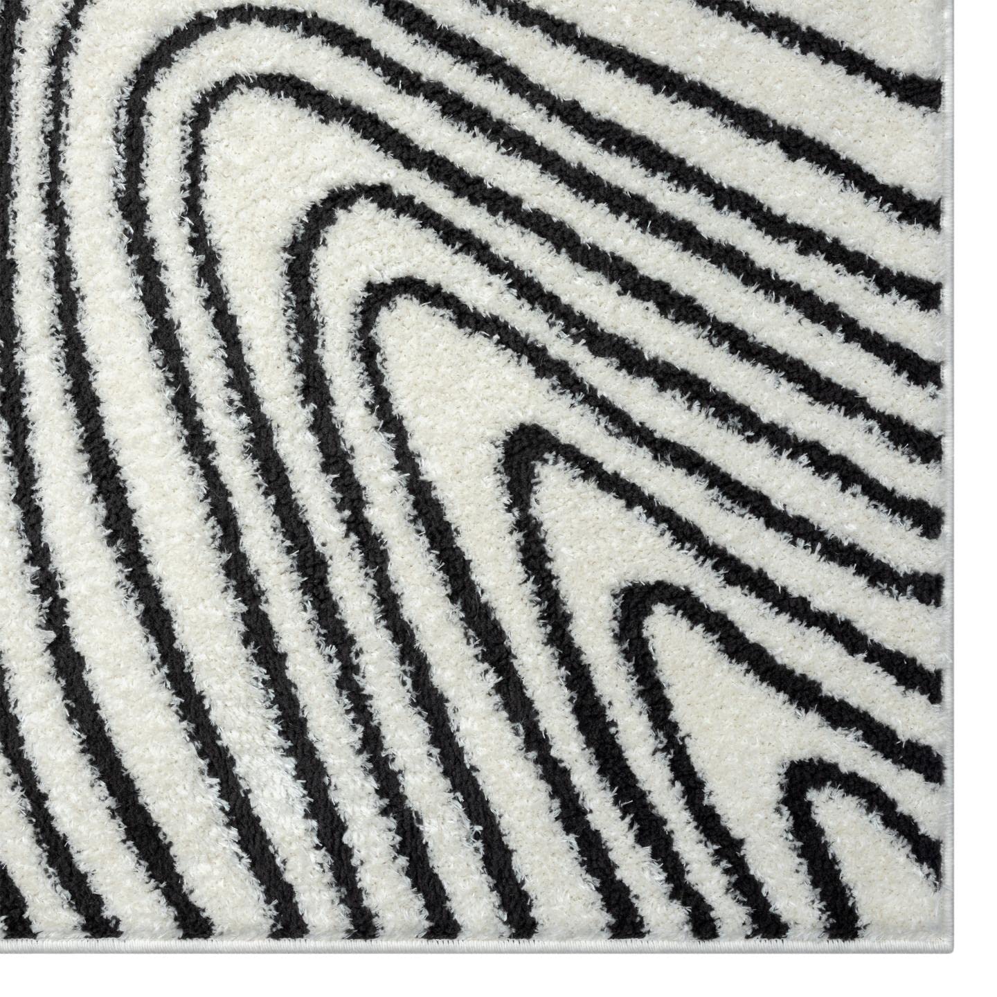 LUXE WEAVERS Geometric Swirl Anthracite 5x7 Area Rug