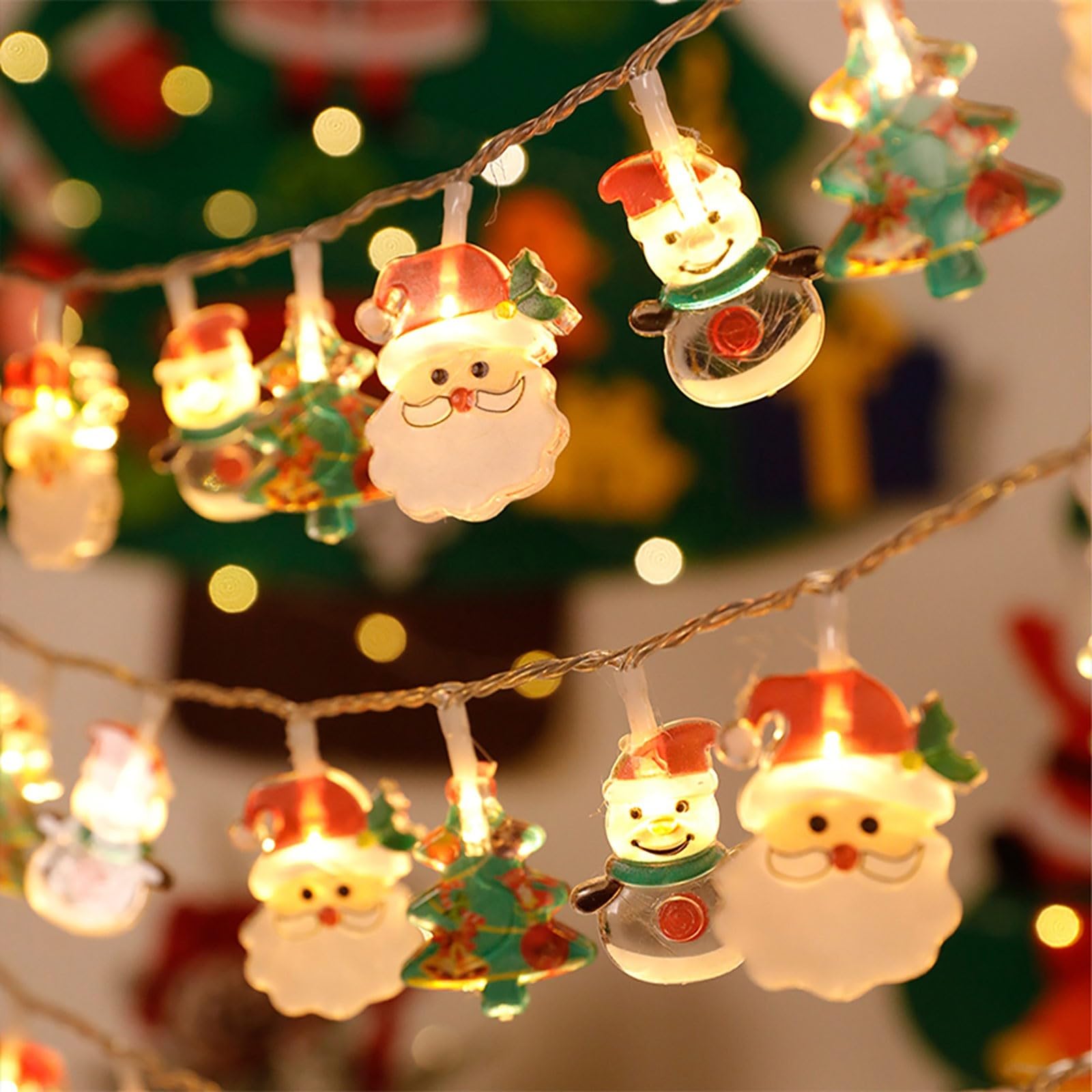Christmas String Lights 4.92 Feet 10 LED Light Battery Xmas Fairy String Lights Operated Light String Candy Santa Christmas Tree Lights for Home Garden Wedding Party Patio Indoor Outdoor Decor