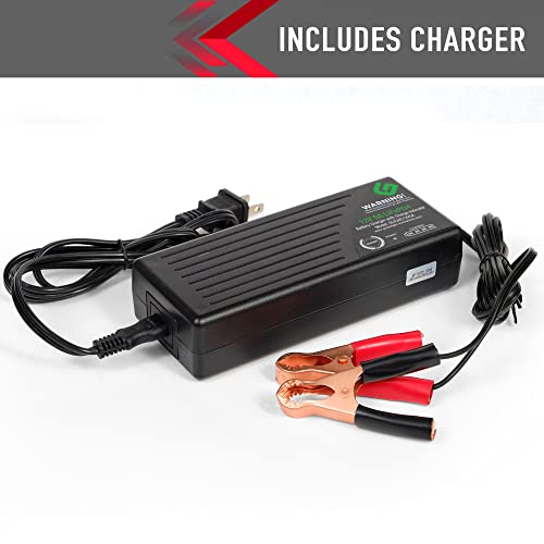 GLI Lithium-ion Deep Cycle Rechargeable Battery β 12v 100Ah IP54 Extreme Weather Resistant β up to 5,000 Cycle Long-Life β for Marine, Trolling Motors, RV, Off-Grid and Solar β with Charger & Cables