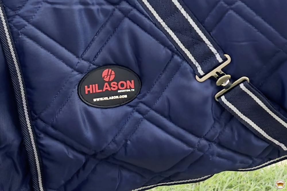 HILASON Western Horse Stable Blanket Quilted | Horse Blanket | Horse Blankets for Winter | Water Resistant Stable Blankets for Horses | Blankets for Horses | Blue | 78 Inches