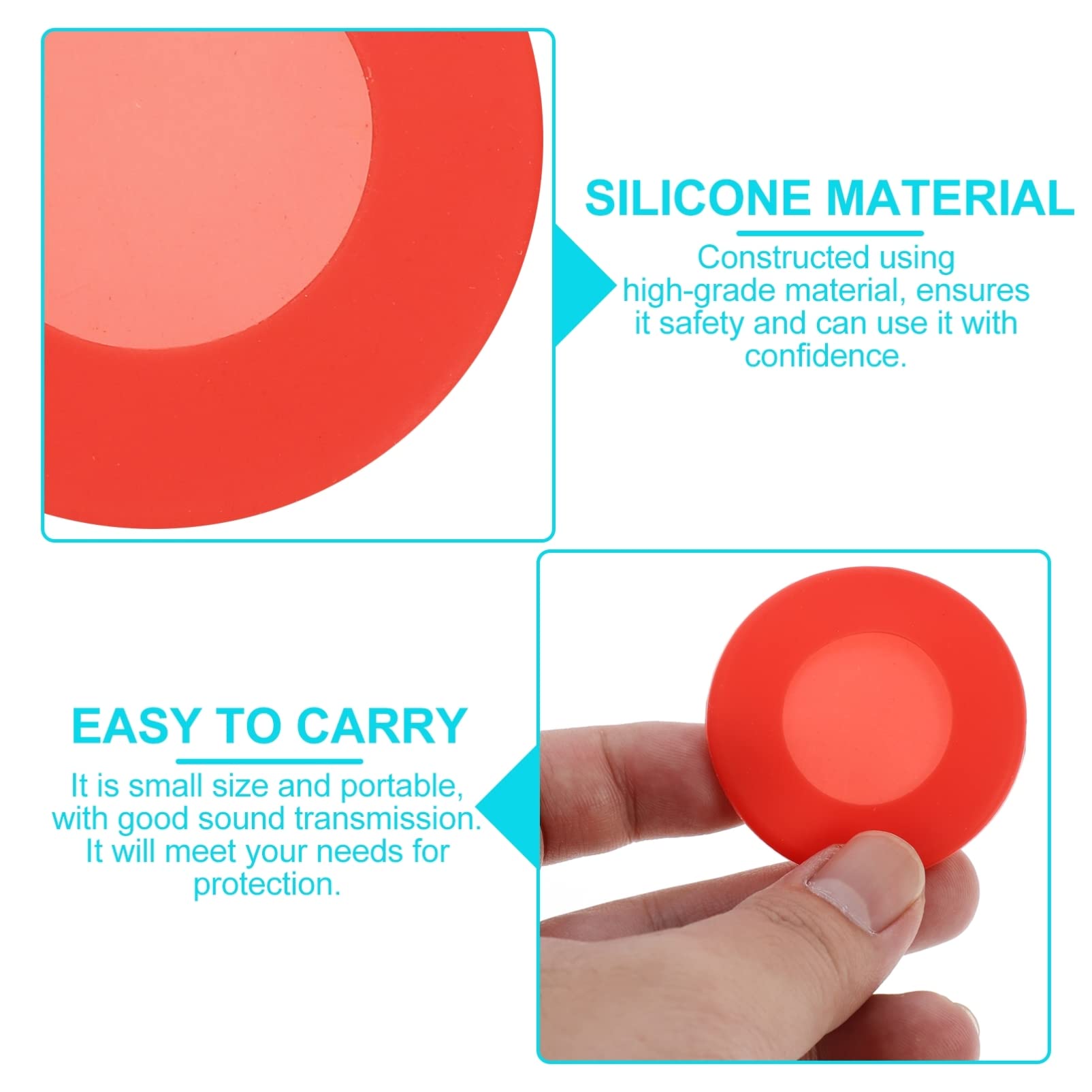 POPETPOP Stethoscope Head Covers, Portable Silicone Stethoscope Head Protector Cover Diaphragm Replacement Stethoscope Head Accessory (Red), 4.5X4.5CM (J0M40R4215COZO3)