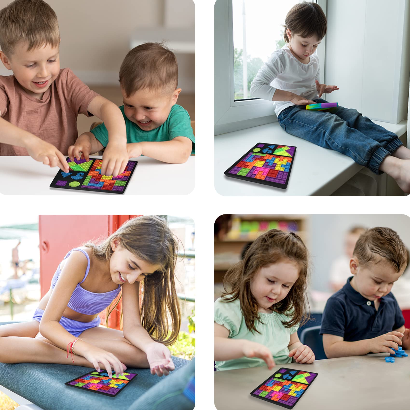 Popit Games Big Pop Board Games Fidget Toy - 36pcs Jigsaw Puzzle Game Pop Push It Bubble Sensory Fidget Toys for Play with Friends, Interactive Jumbo Stress Anxiety Relief Toy Play with Friends