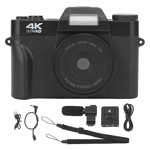 Digital Camera, 4 K 4K Vlogging Camera Autofocus High Definition for Photography