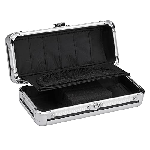 Casemaster Sole Aluminum Slim Profile Dart Case Holds 3 Steel Tip and Soft Tip Darts with Enough Space to Keep Flights in Shape, Features Built-In Pockets for Other Accessories,Black