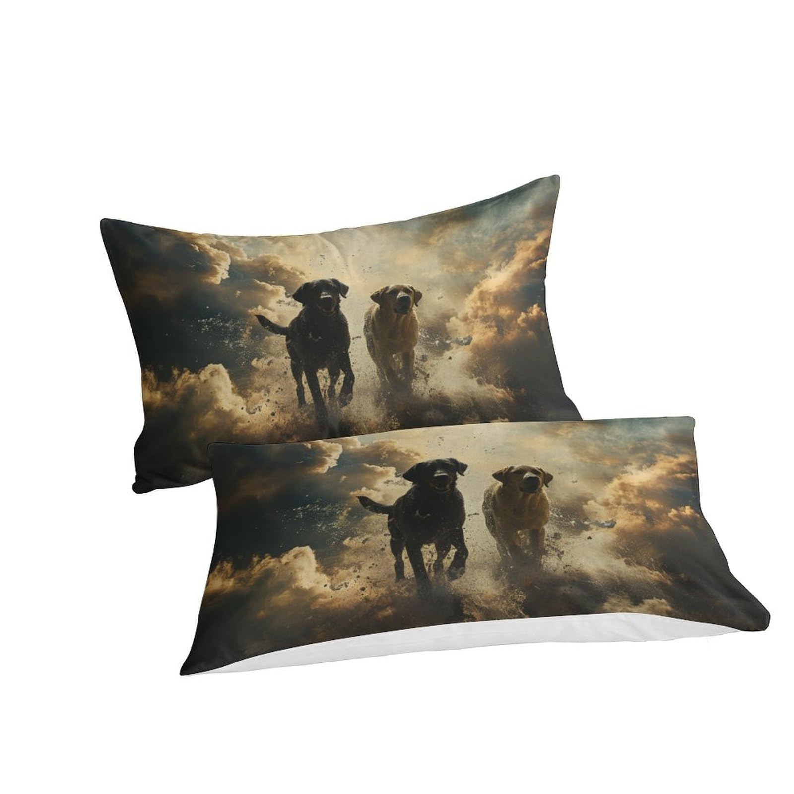 Labrador Retrievers through Clouds Bedding Set Quilt Cover 3D PrintedLabrador Retrievers through Clouds Duvet Cover Comforter Covers for Childrens And Adults 3 Pieces Microfiber with Pillowcases with