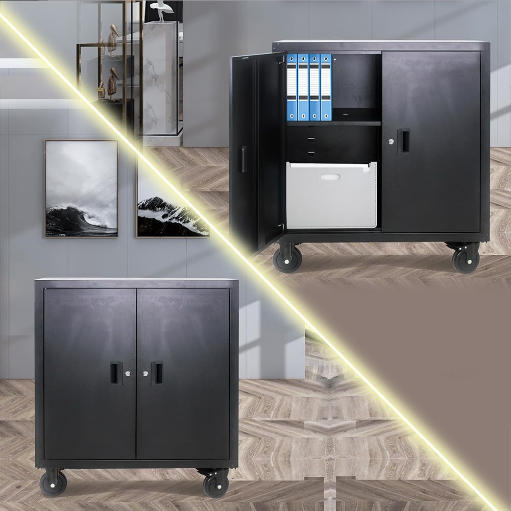 CuisinSmart Metal Storage Tool-chests-&-cabinets, One Size, Black