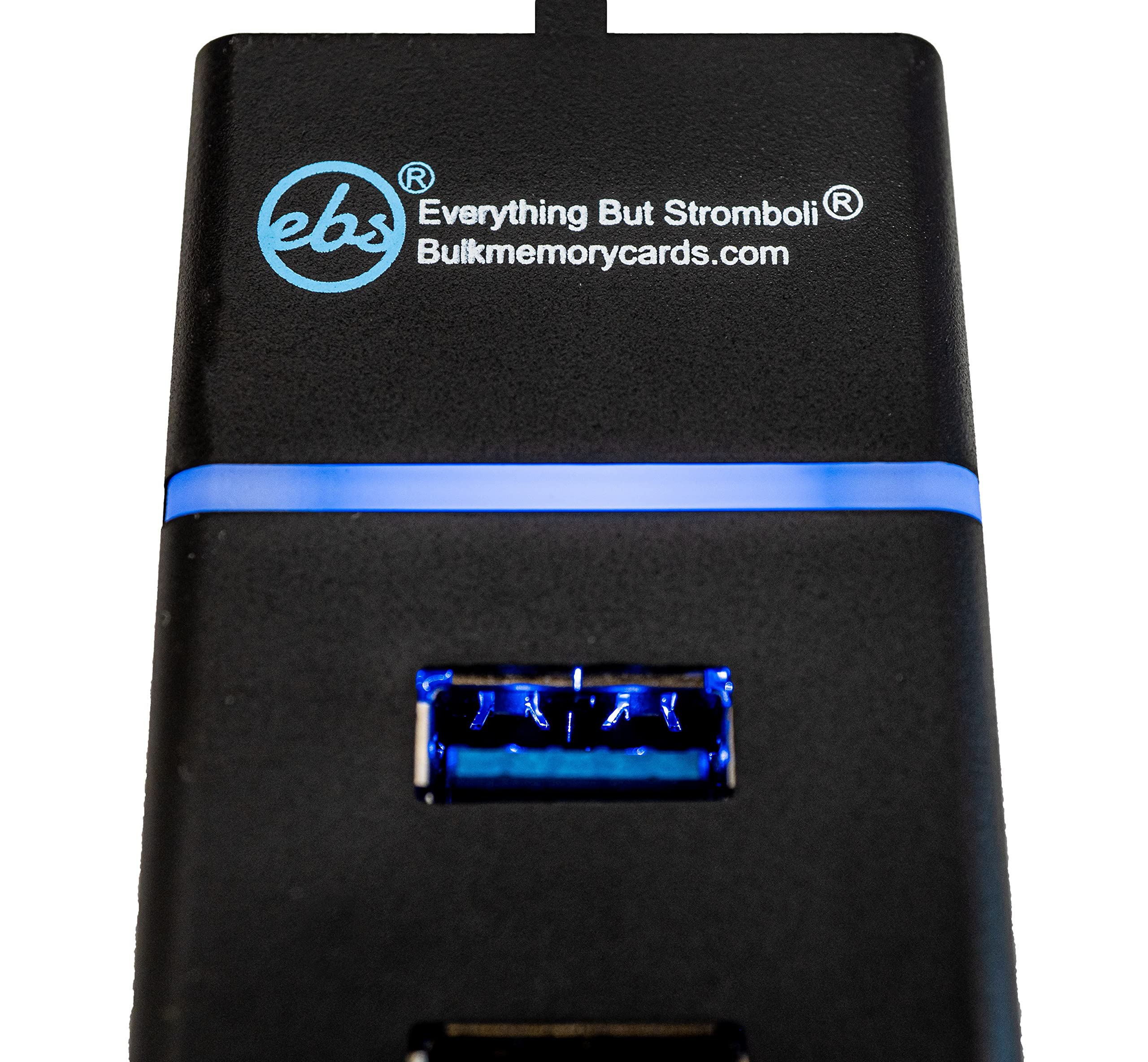 Everything But Stromboli 4-Port USB 3.0 Type-A Flash Drive Hub 3.0 USB 20 inch Cable, Tool Free Type, Read/Write speeds up to 600MB/s, Works with Samsung, PNY, Kingston, SanDisk Thumb Drives