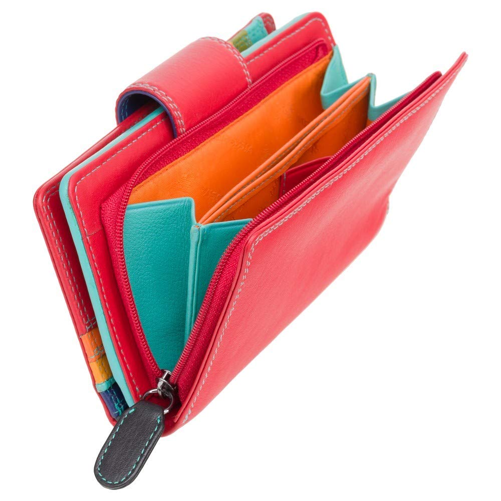 VISCONTI SP31 Soft Leather Multi Colored Bifold Wallet (Red)