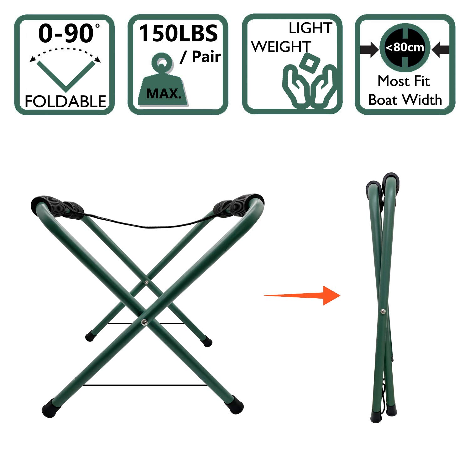 Codinter Kayak Stand, Aluminum Standing Rack for Canoe Boat Surfboard Indoor Outdoor Portable Storage - 17 Inch