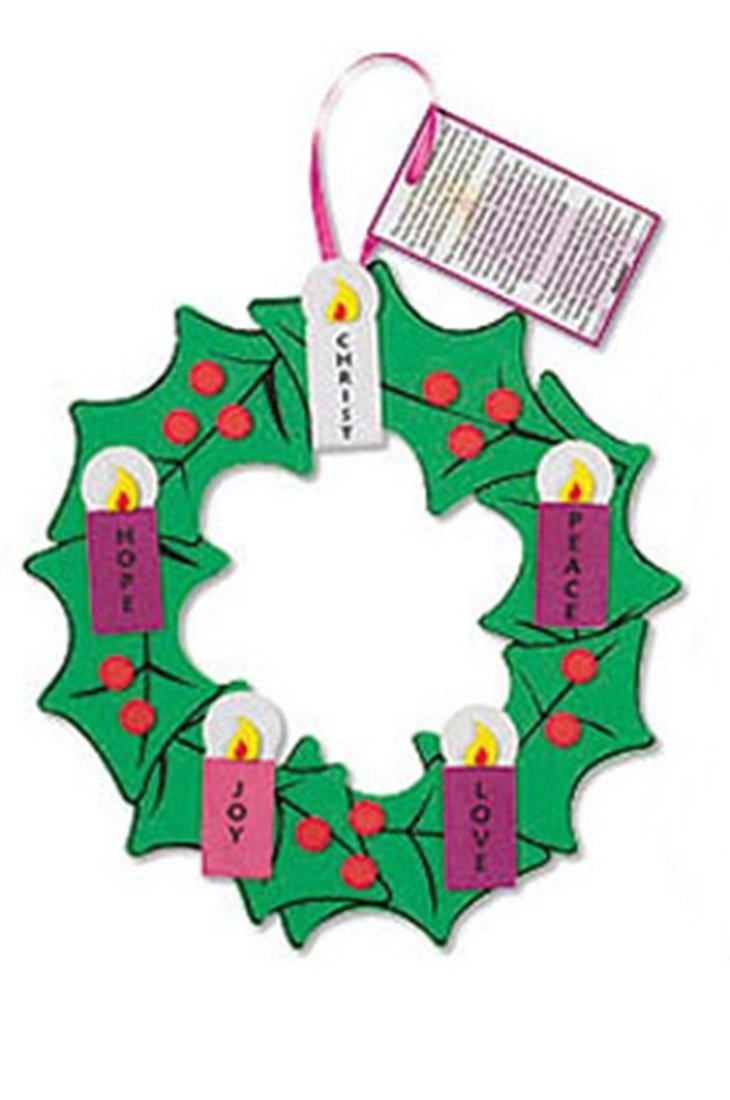 Pack of 24 Nativity of Christ Hanging Decoration Foam Ribbon Advent Wreath Arts & Craft Kit