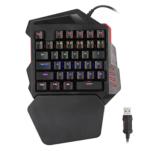 One-Handed Gaming Keyboard, 35 Keys Mechanical Numpad with RGB Backlit, G1/G2 Keys Macro Recording, Wired USB Numeric Keypad, Portable Mini Number Pad