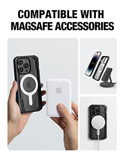 RAPTIC Secure Compatible with MagSafe for iPhone 14 Pro Case, Military Grade 13ft Drop Protection, Strong Magnetic, Shockproof & Anti-Scratch, 6.1 inch, Charcoal