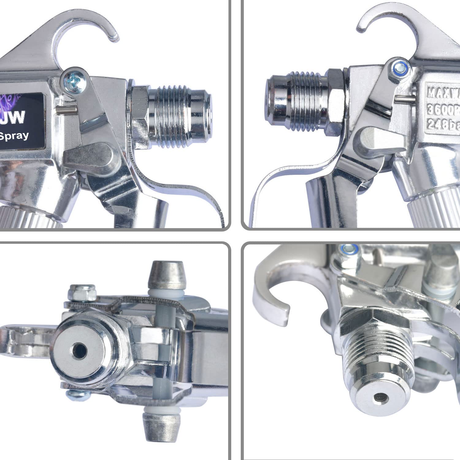 JWGJW 120028 Airless Paint Spray Gun,High Pressure 3600 PSI /517 Tip Swivel Joint with 10 Inch Extension Pole