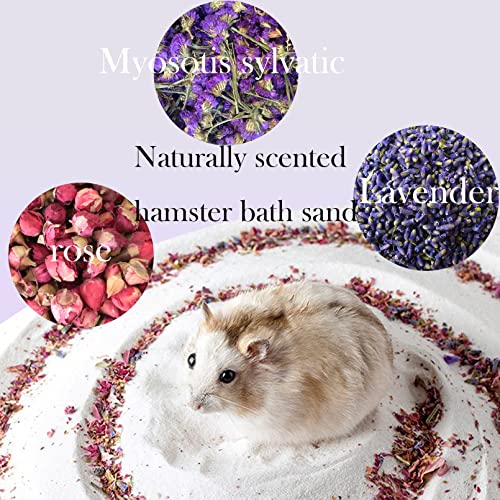 MUYG Hamster Bath Sand Dust Free Plant Scented Bathing Sand Gerbil Grooming Natural Mixed Training Cleaning Potty Litter Control Odour for Guinea Pigs Rat Mice (4.4LB)