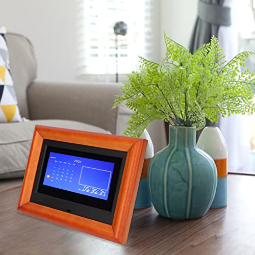 Digital Photo Frame, Stereo Speaker Digital Photo Album 7 Inch Remote Control for Party (US Plug)