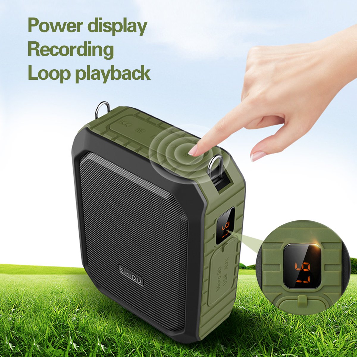 Voice Amplifier for Teachers, Portable Speaker with Wired Microphone, Personal PA System and Megaphone, 18W, 4400mAh, Feature Bluetooth, Record, Waterproof, for Teaching, Speech Tour Guide M800