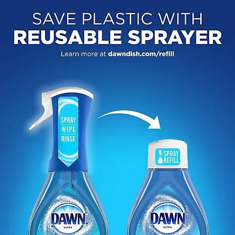 Dawn Powerwash Spray Refill, Fresh Scent, 1 Starter Kit + 2 Refills (1) Set with Dishwashing Sponges, 24 pack (1) Boxed by Fusion Shop Store