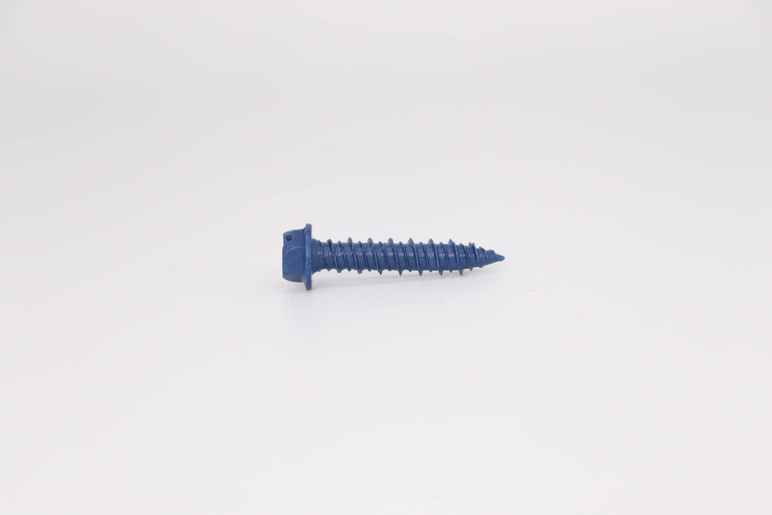 HLAFIX Fastener Blue Ruspert Coating Concrete Screw 1/4”x1-1/4”, Hex Washer Head, Sharp Point, 25pcs in Blister Package