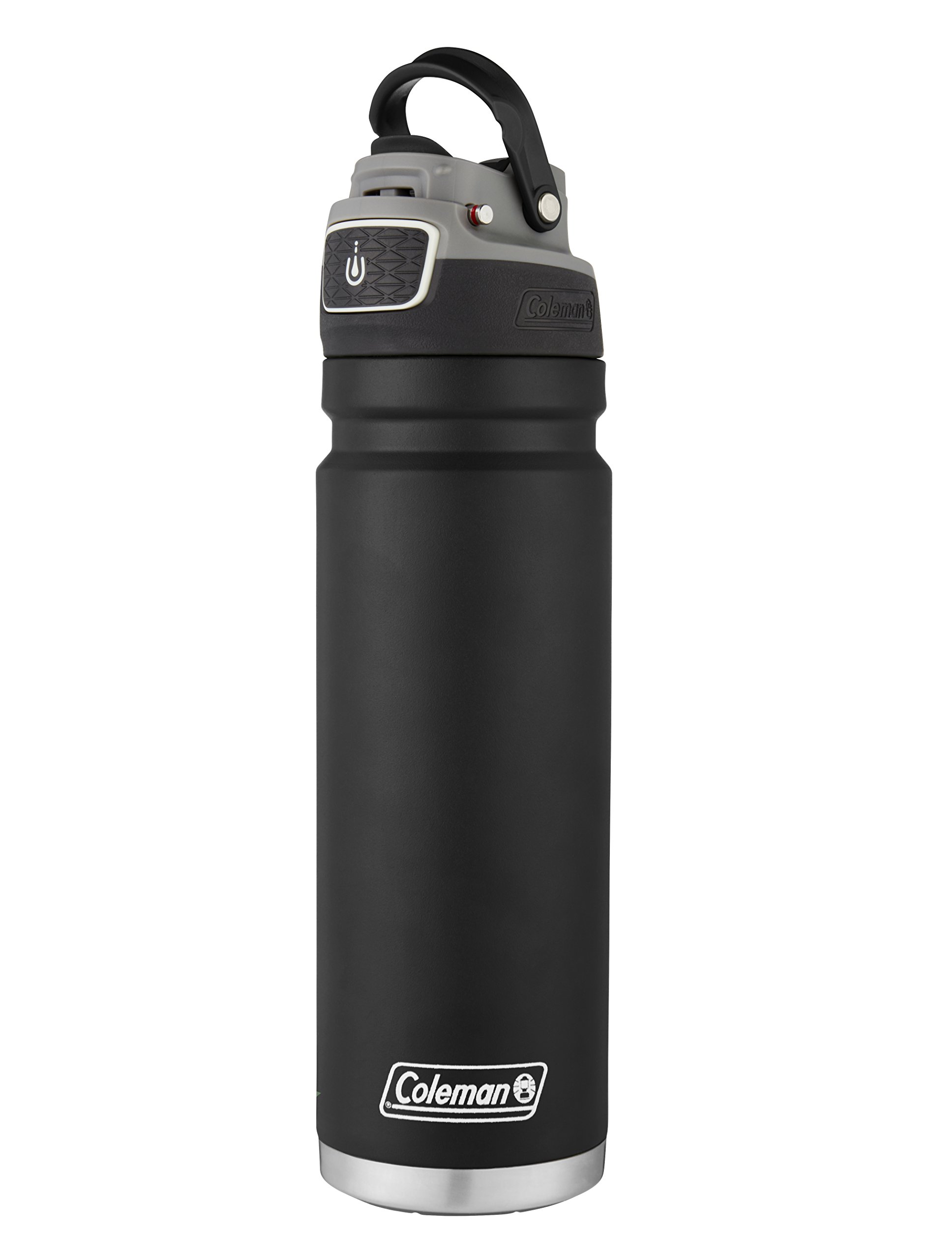 Coleman AUTOSEAL FreeFlow Stainless Steel Water Bottle, Black, 24 oz