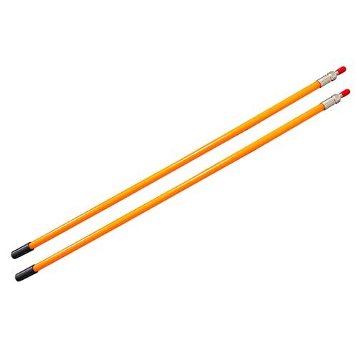 FUYEAR Snow Plow Blade Markers Guides Kit Orange 24''304 Stainless Steel Vertical Stud Mount Joint Never Break Never Rust High Visibility Fit for Boss Western plows and More