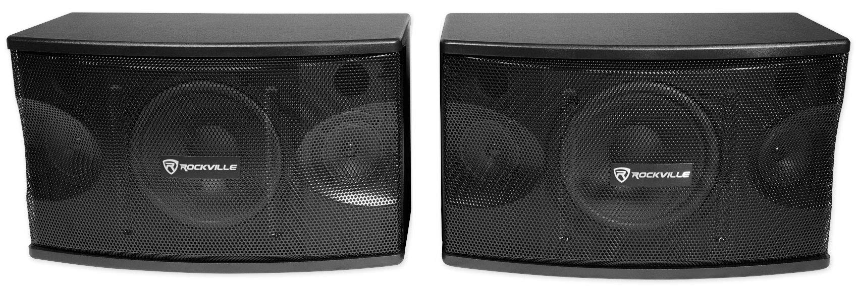 Pair RockvilIe KPS80 8" 800w Speakers w/Wall Brackets for Restaurant/Bar/Cafe