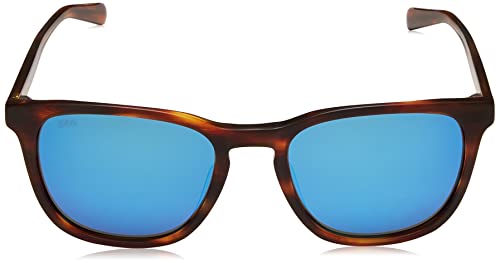 Costa Del Mar Mens Sullivan Square Sunglasses, Matte Tortoise/Blue Mirrored Polarized-580G, 52 mm