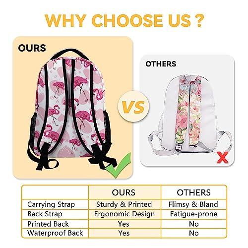 CUNEXTTIME Flamingo Backpack for Girls Boys, 16 Inch Pink Backpacks for School, Cute Lightweight Durable Bookbag for Kids