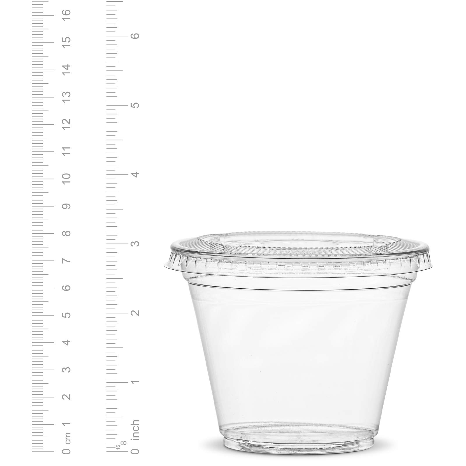 Comfy Package [9 oz. - 100 Sets] Clear Plastic Cups With Flat Lids