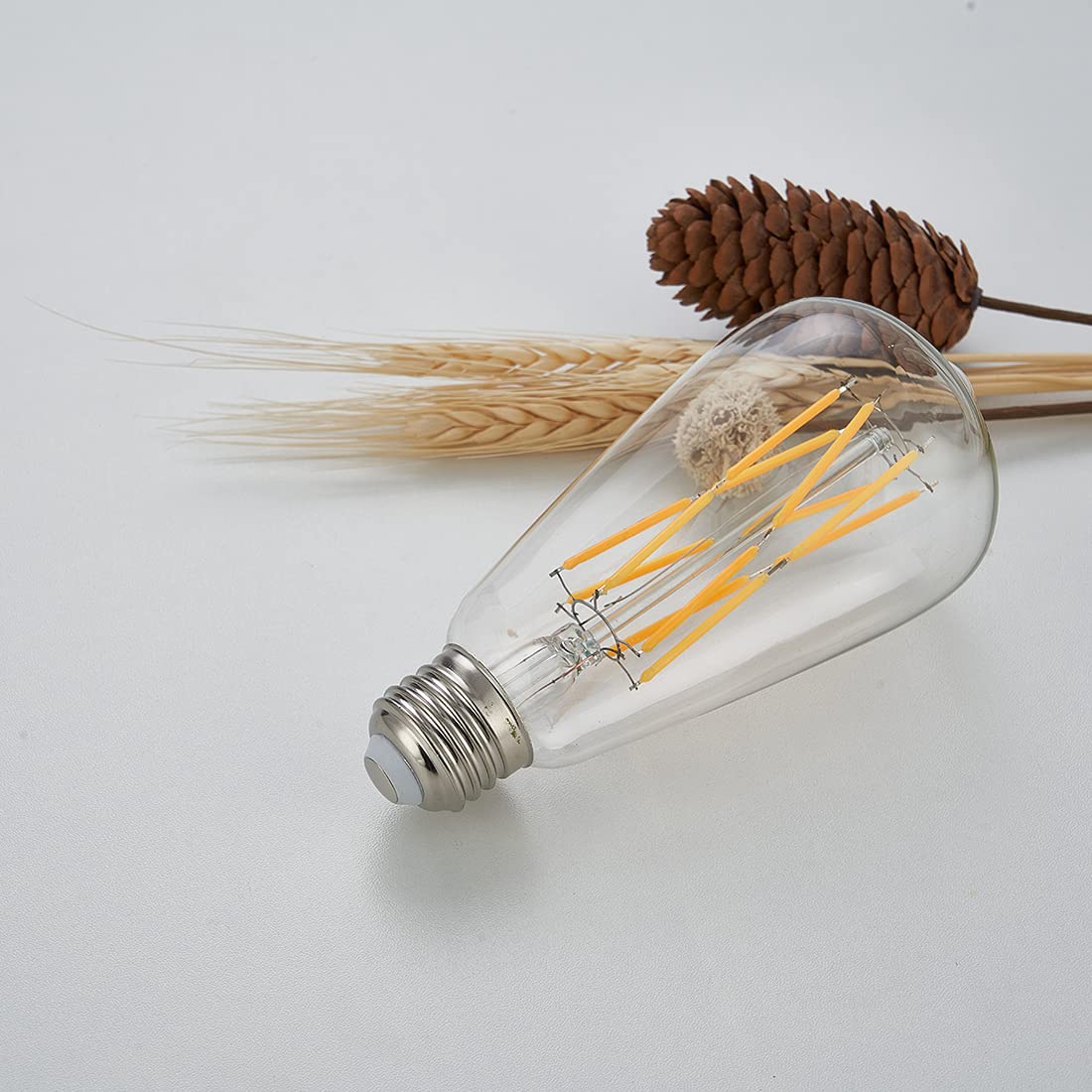 Dimmable LED Edison Bulb, 12W LED Bulb, 3000K Soft White 1100 LM,Edison Style Vintage LED Filament Light Bulb, E26 Base Vintage ST64 Edison Clear Glass Light Bulbs, Unique LED Filament Bulb , 6 Pack
