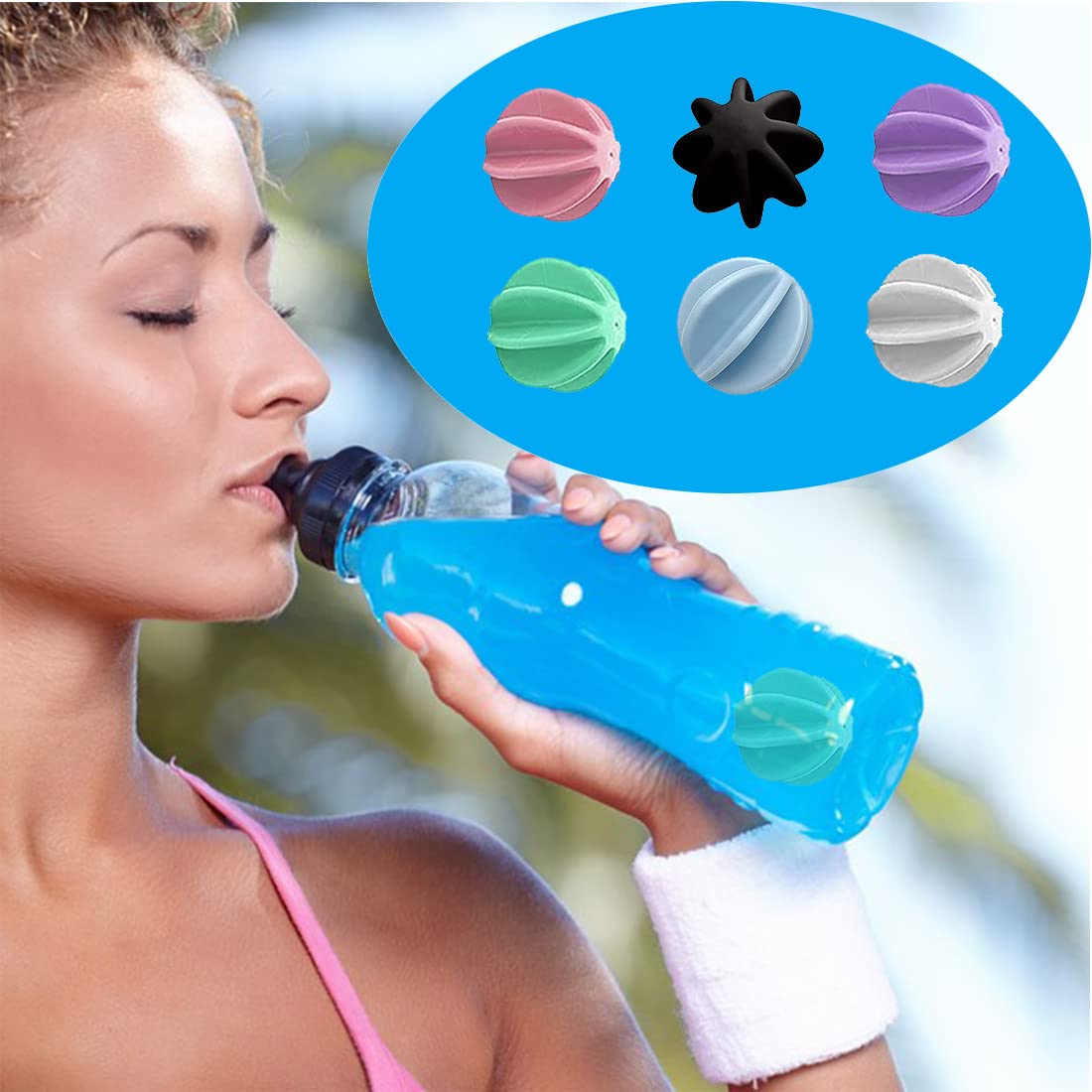 ELANE 12 Pcs Blender Balls for Protein Shakes,Protein Shaker Ball Shaker Cup for Shaker Drinking Bottle Cup (1.7inch)