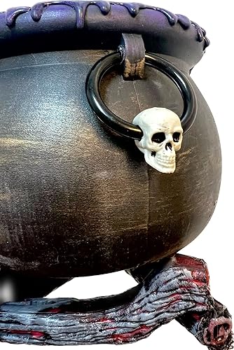 GiftExpress 8 Inches Black Magic Cauldron with Light-up Candy Pot for Halloween Decoration, Horror Scene Decoration Holiday Décor Theme Party