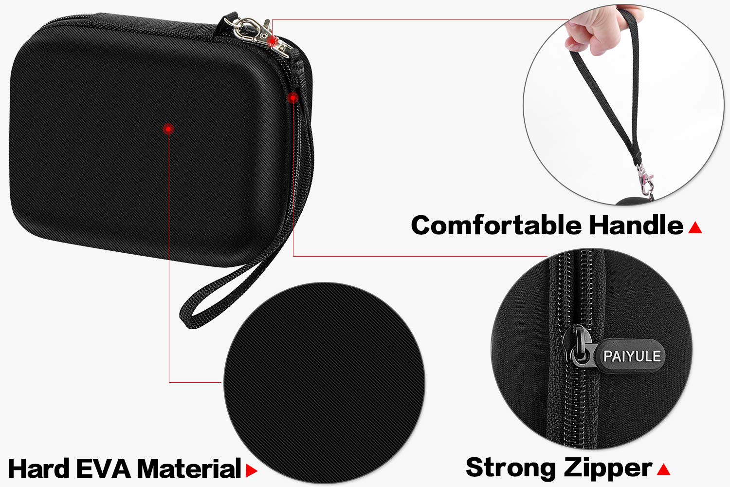 PAIYULE Card Case Holder Compatible for PM TCG Cards, All Card Game Storage Box Binder Fits Up 400+ Lycanroc Gx/Assorted/with 2 Removable Divider and Strap(Black)(Case Only)
