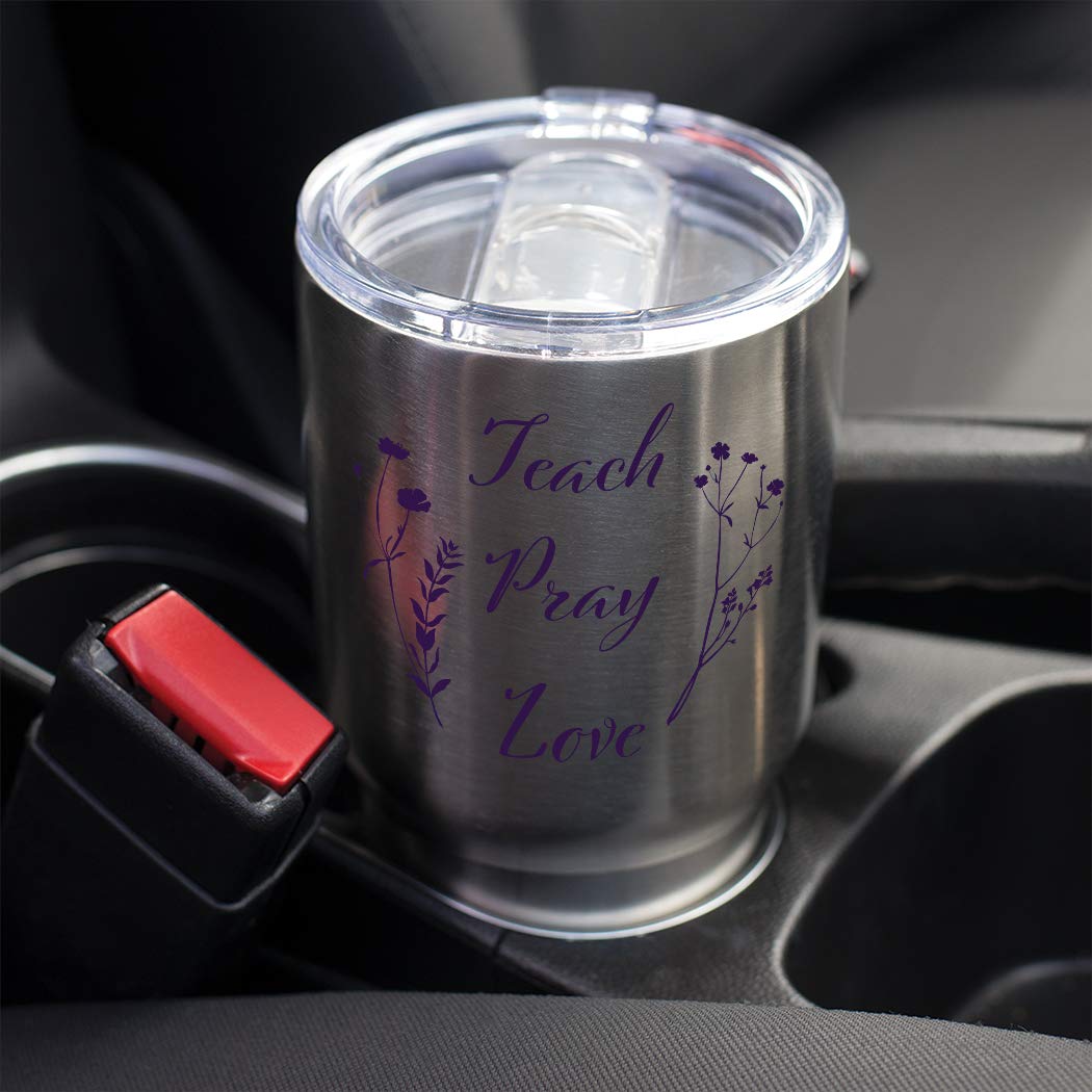 Elanze Designs Pastor's Wife Teach Pray Love 30 Oz Stainless Steel Travel Mug with Lid