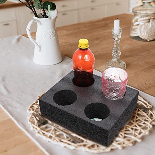 Cup Drink Holder 2Pcs 4- Cup Drink Carriers Foam No- Spill Coffee Cup Holder Take Out Beverage Tray for Hot and Cold Drinks Packaging Supplies Black Cup Holders