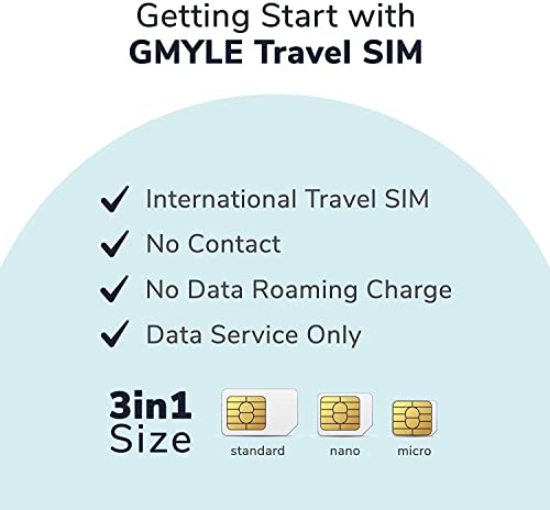 Prepaid SIM Card for Japan, Thailand, China, Vietnam - Unlimited/ 14 Days, Asia Pacific 17 Countries GMYLE 4G LTE 3G Travel Data, Reusable and Support Online Top up (No Message & Call, Unlocked Phone)