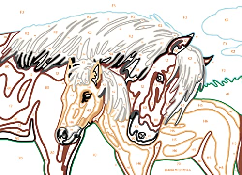 Ravensburger CreArt Mother/Foal Paint by Numbers Kit for Kids - Painting Arts and Crafts for Ages 7 and Up