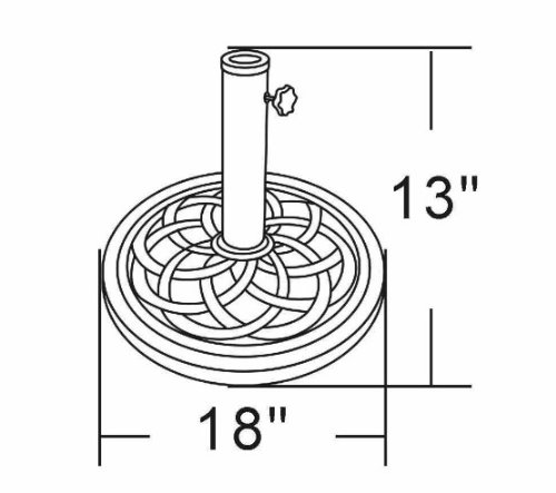 Simple Deluxe 7.5ft Patio Umbrella Outdoor Table Market Yard Umbrella with Push Button Tilt/Crank & DC America UBP18181-BR 18-Inch Cast Stone Umbrella Base, Made from Rust Free Composite Materials