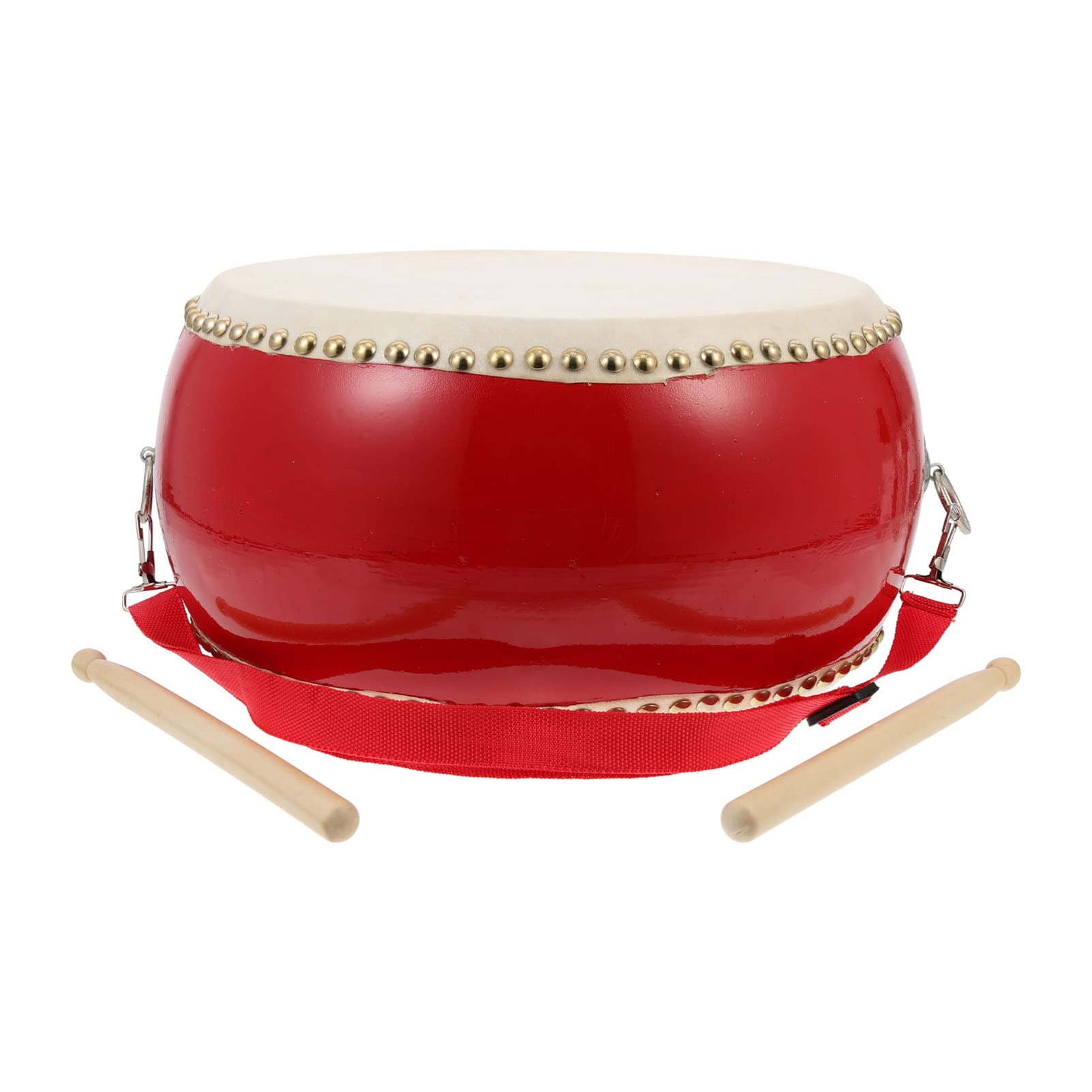 ERINGOGO 9 inch Chinese Drum, Kids Hand Drum Wooden Drum with Carry Strap and Drum Sticks, Traditional Chinese Percussion Instrument for Lion Dance, Rhythm