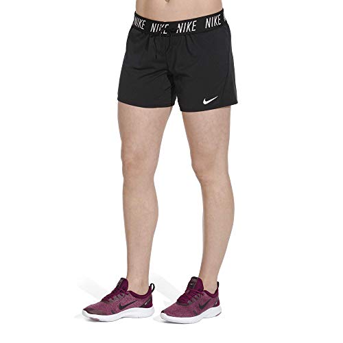 Nike Women's Dry Training Shorts, Sweat-Wicking Running Shorts Women Need for High Intensity Comfort, Black/White, S