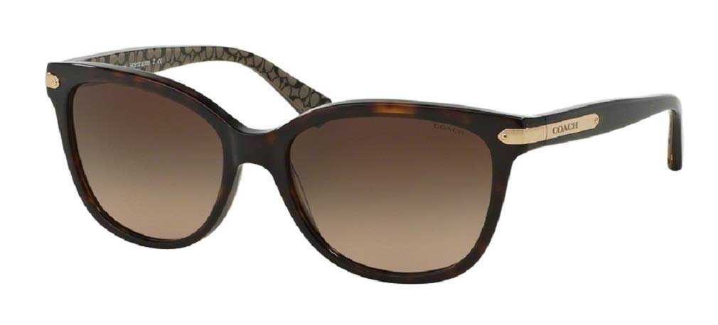 Coach HC8132 529113 57M Dark Tortoise/Military/Dark Brown Gradient Cat Eye Sunglasses For Women+ BUNDLE With Designer iWear Eyewear Kit