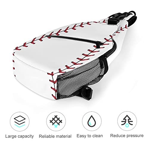 NAWFIVE Funny Baseball Sling Bag Crossbody Shoulder Backpack Adjustable Lightweight Travel Hiking Casual Daypack for Men Women