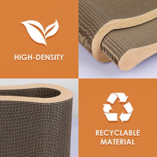 Furrytale 2 in 1 Cat Scratch Pad - Corrugated Cardboard Ultimate Cat Scratching Board, Reversible Cat Lounge Scratcher for Indoor Cats