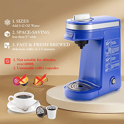 CHULUX Coffee Maker Machine,Single Cup Pod Coffee Brewer with Quick Brew Technology,Blue