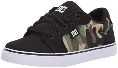 DC boys Anvil Skate Shoe, Black/Camo Print, 3 Little Kid US