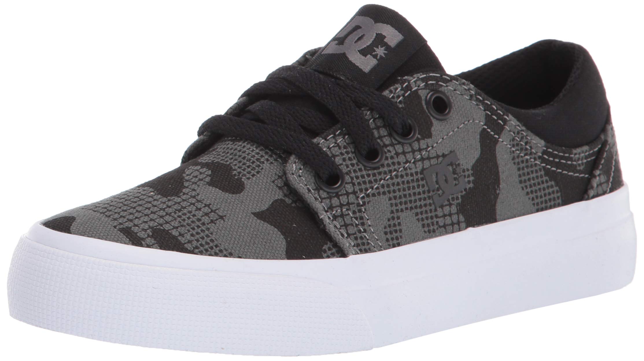 DC boys Trase Skate Shoe, Black/Camo, 12.5 Little Kid US