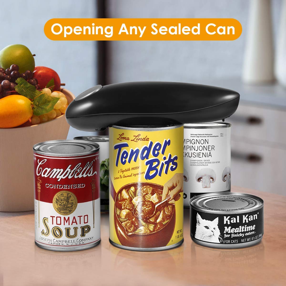 Electric Can Opener, Restaurant can Opener, Smooth Edge Automatic Electric Can Opener! Chef's Best Choice (Upgraded-electric)