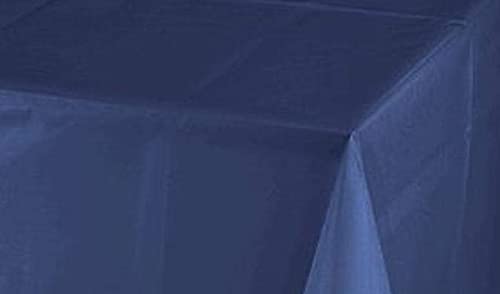 CREATIVE CONVERTING Plain 54" x 108", Plastic, Covers an 8' Banquet Table-Navy
