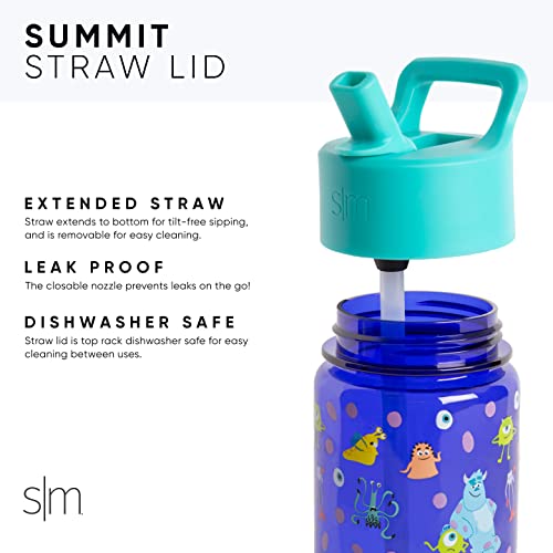 Simple Modern Kids Water Bottle Plastic BPA-Free Tritan Cup with Leak Proof Straw Lid | Reusable and Durable for Toddlers, Boys, Girls | Summit Collection | 12oz, Shark Bite