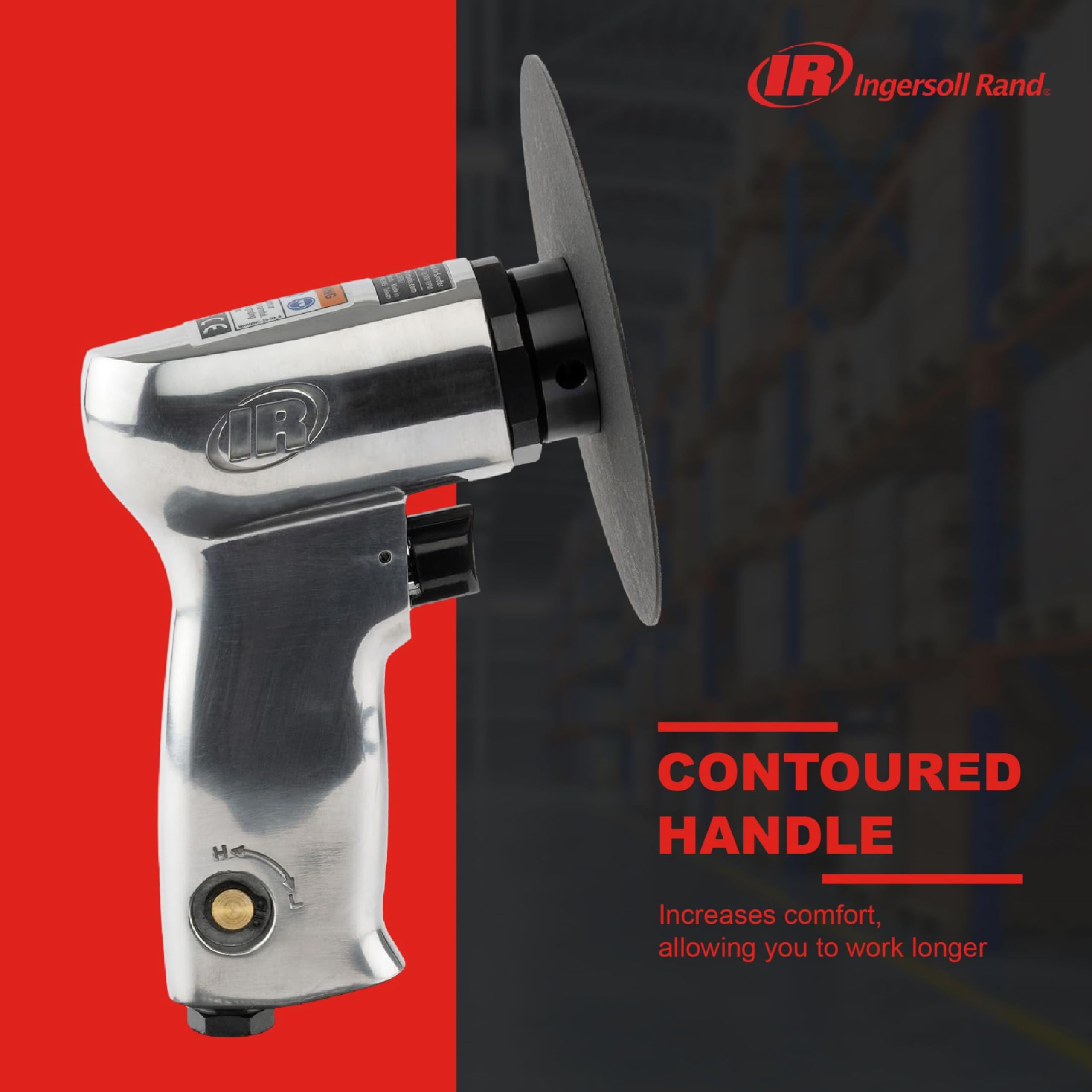 Ingersoll Rand 317-B - 3" and 5" Sander, Fiber Pad, 18000 RPM, 0.45 HP, Chrome