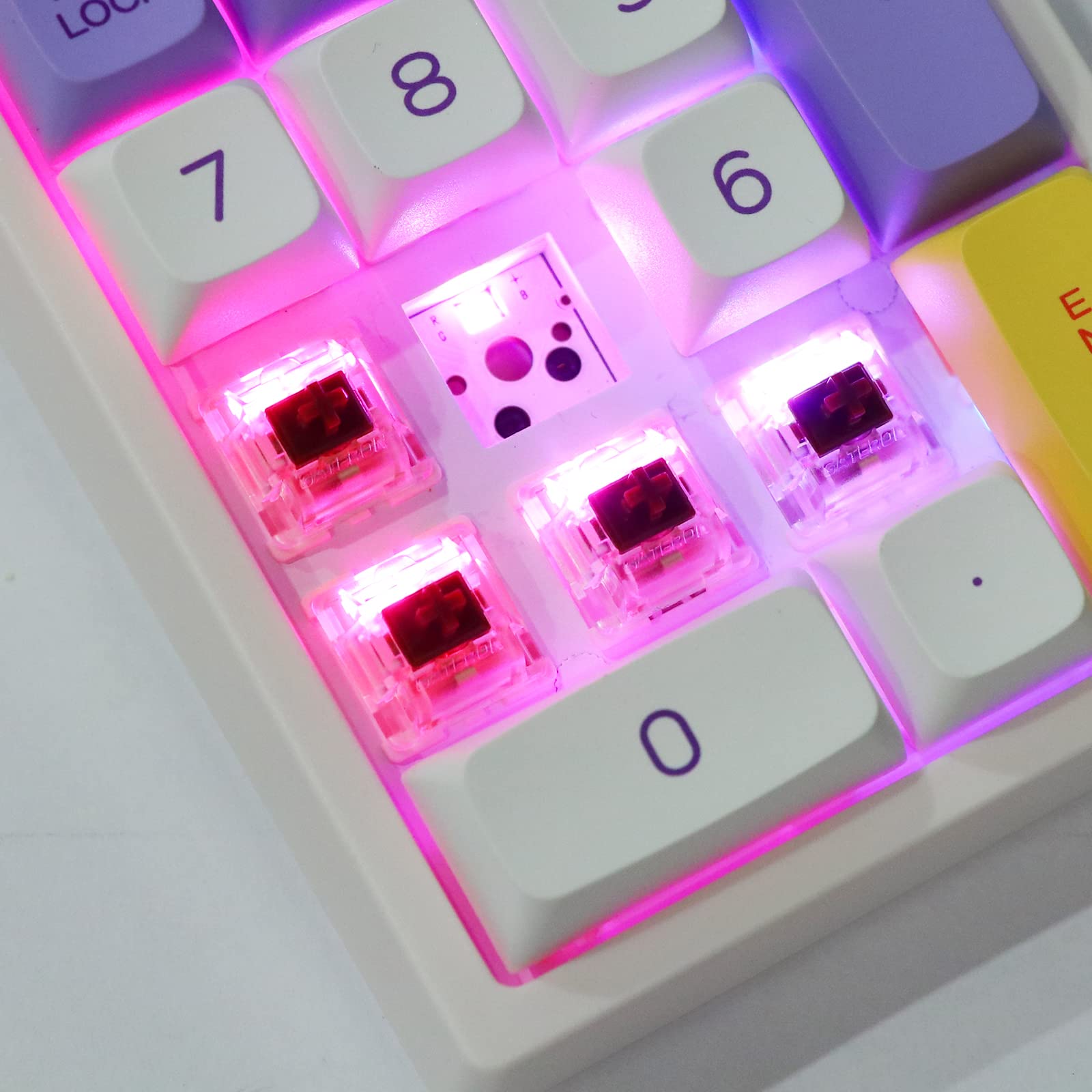 EPOMAKER EP84 Hot Swappable Gaming Keyboard (Flamingo) with TH21 Number Pad (Gateron Yellow Switch)